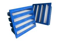 China Plastic Frame V Bank Filter With High Filtration Efficiency 99.9% And Dust Holding Capacity 200-2400 G/m2 for sale
