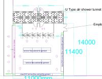 China Customizable Size Cleanroom Air Shower Tunnel with High-Velocity Airflow (20-25m/s) for Multi-Person Capacity (50+ Workers) for sale