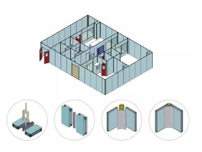 China Modular Cleanroom System with HEPA/ULPA Filters for Class 100/1000/10000 Controlled Environment and 50mm Thickness Panels for sale