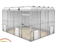 China 50mm Thickness Modular Cleanroom System with Epoxy Flooring and ISO 5 Cleanliness Level for Optical Equipment Manufacturing for sale