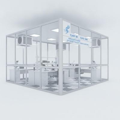 China More Than 350 Lux Modular Cleanroom Incorporating PVC or Aluminum Alloy Floor Material Class 100 1000 10000 Purification Rank Optimized for Electronics Assembly for sale