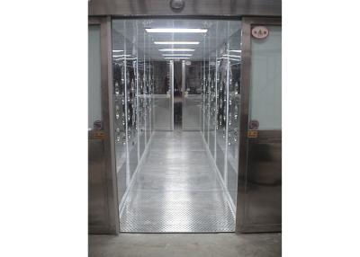 China Portable 304 Stainless Steel Air Shower Clean Room Pass Box With Automatic Slide Door for sale