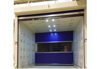 China Blue Rolling Door Air Shower Tunnel With Powder Coated Steel Cabinet for sale