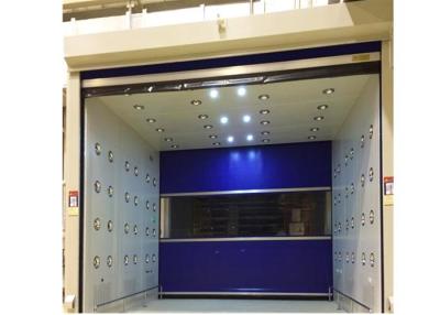 China Blue Rolling Door Air Shower Tunnel With Powder Coated Steel Cabinet for sale