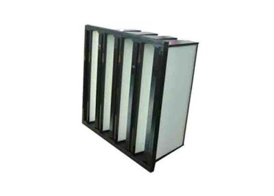 China Plastic Frame Dust Holding V Bank Air Filters With Fiberglass Medium Material for sale