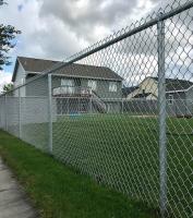 China Square Post PVC Coated Security Chain Link Wire Mesh Fence Hot Dipped Galvanized for sale