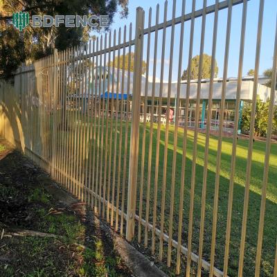 China 6Ftx8Ft Garden Black Metal Fences Anti Rust Galvanized Steel Fence for sale