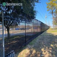 China Flat Top Garden Powder Coated Wrought Iron Tubular Fence for sale