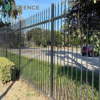 China Steel Fence Palisade Curved Top Tubular Fence Round Palisade Fence for sale