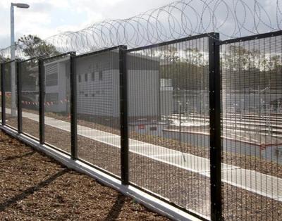 China 2.2m Height Anti Climb Security Fencing 358 Pvc Coated Green Color With H Type Post for sale