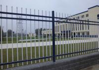 China horizontal rails Picket Top Steel Tubular Fence for sale