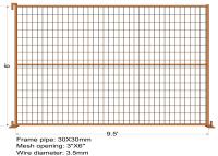 China 6ftx10ft Galvanized Powder Coated 3MM Temp Security Fencing for sale