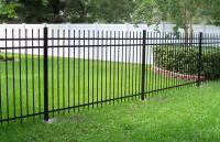 China Powder Coated 2 Rail 5 Ft Tall Black Aluminum Fence for sale