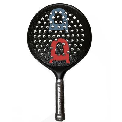 China Custom Carbon Fiber Padel Racket Rough Surface Beach Tennis Paddle 14K for sale