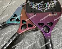 China Custom Carbon Fiber Beach Tennis Racket with Chameleon Painting 18K for sale