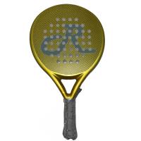 China Custom Galvanized Gold Padel Racket 1K Surface Material Padel and Beach Tennis Racket for sale