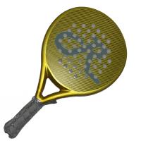 China Custom Galvanized Gold Padel Racket 1K Surface Material Padel and Beach Tennis Racket for sale
