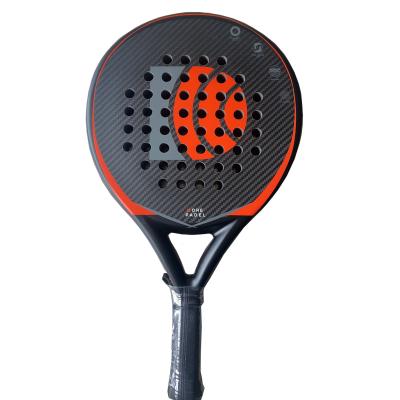 China Custom Logo 3K Carbon Padel Racket Round Shape Paddle Tennis Racket 38mm Core for sale