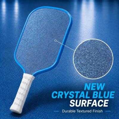 China OEM Pickleball Paddle, Crystal Blue Durable Surface, Textured Carbon Fiber Face Foam Core for sale