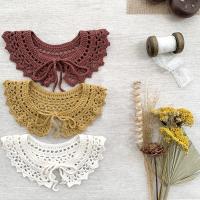 China Y-F Designer Baby Girls Lotus Leaf Collar Cotton Lace Hand Crochet Hook Flower Cervical Fake Collar for sale