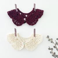 China Y-F Baby Girls Two Color Lotus Leaf Collar Hand Crochet Cotton Lace Flower False Collar Accessories for sale
