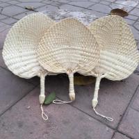 China Y-Z Small Cattail Leaf Fan Woven Vintage Summer Paddle Wood Hand Held Fans Supplies Home Decor for sale