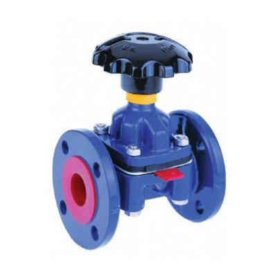 China Industrial Pharmaceutical Diaphragm Valve Flow Control Manual Operated Blue Color for sale