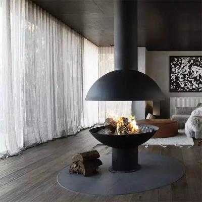China Indoor Hanging Fireplace Modern Suspended Rotating Wood Burning Stove with Diameter Options and Carbon Steel Material for Heating for sale
