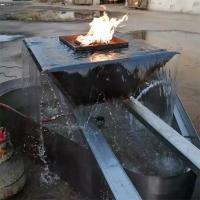 China Black Decorative Metal Gas Waterfall Fire Pit Bowl Heaters For Swimming Pool for sale