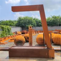 China Corten Steel Rain Curtain Waterfall Decorative Outdoor Waterscape for sale