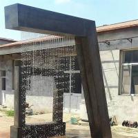 China Corten Steel Rain Curtain Waterfall Decorative Outdoor Waterscape for sale