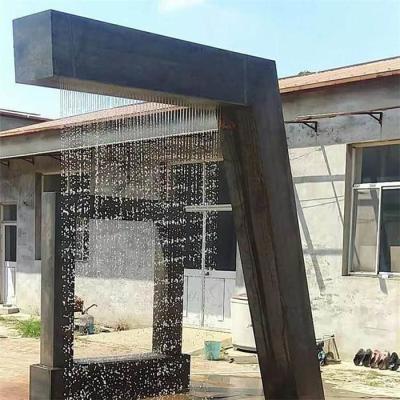 China Corten Steel Rain Curtain Waterfall Decorative Outdoor Waterscape for sale