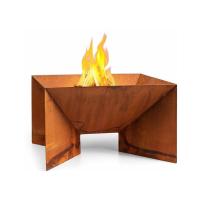 China Laser Cutting Camping Heater Wood Burning Fire Pit Grill Portable Corten Metal Brazier for sale