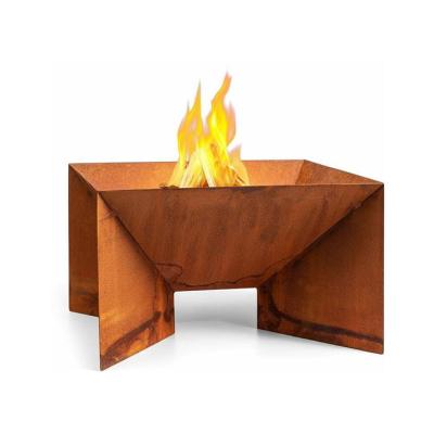 China Laser Cutting Camping Heater Wood Burning Fire Pit Grill Portable Corten Metal Brazier for sale