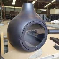 China Morden Central Hanging Ceiling Mounted Floating Suspended Globe Wood Fireplace for sale