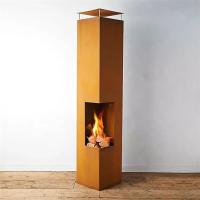 China Garden Warming Rustic Wood Burning Outdoor Fireplace Corten Metal Chiminea for sale