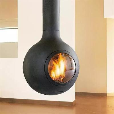 China Europe Indoor Wood Burning Stove Decorative Ceiling Suspended Fireplace for sale