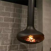 China 800mm Hanging Roof Mounted Suspended Wood Fireplace For Indoor Decorative for sale