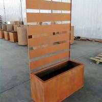 China Decorative Garden Rusty Metal Trellis Planters Box Corten Flower Pots for sale