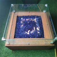 China Rectangle Hidden LP Tank Corten Steel Gas Fire Pit Table For Backyard  Propane Burner for sale