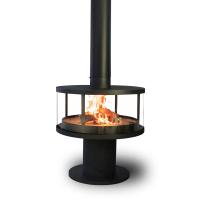 China Contemporary Indoor Heaters Wood Burning Stove Suspended Steel Fireplace for sale