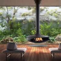 China Indoor Heaters Suspended Rotating Wood Burning Fireplace Hanging Fireplace for sale