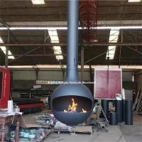 China Contemporary Indoor Heaters Orb Rotating Suspended Wood Burning Fireplace for sale