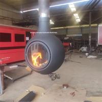 China Contemporary Indoor Heaters Orb Rotating Suspended Wood Burning Fireplace for sale