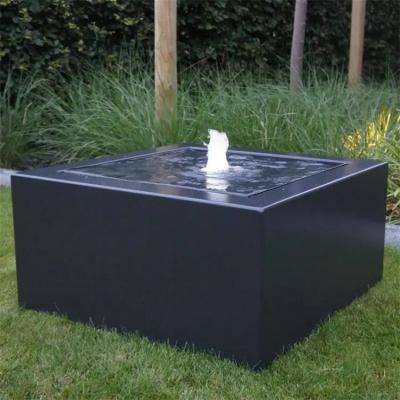 China 800mm Powder Coated Metal Square Garden Fountains Steel for sale