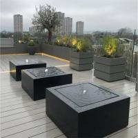 China Garden Decoration Rusted Orange Corten Steel Fountain Square Water Table for sale