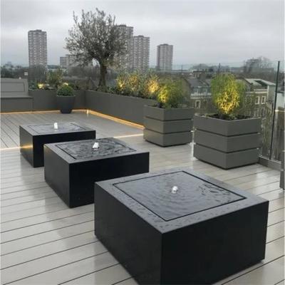 China Garden Decoration Rusted Orange Corten Steel Fountain Square Water Table for sale