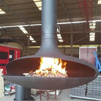 China suspended stove wood  indoor hanging fireplace carbon fireplace contemporary  steel burning stove for hotels hanging for sale