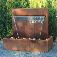 China Fountain Garden Rusty Metal Waterfall Free Standing Corten Steel Pond Water Feature for sale