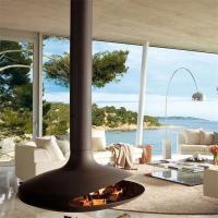 China stove fireplace rotating spherical suspended hanging round for sale